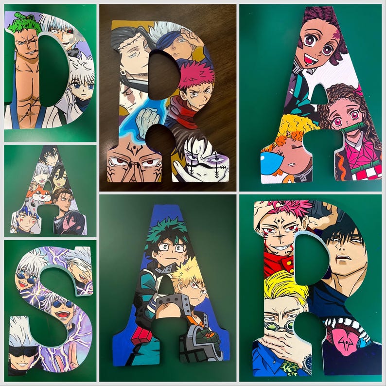 Custom Anime Character Letters - Etsy