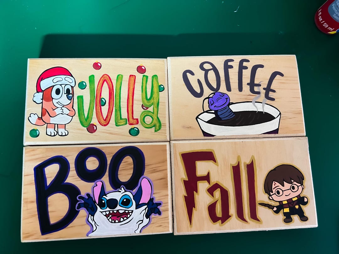 Custom Small Wood Plaques (set of 4) - Etsy