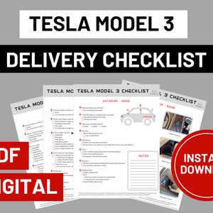 Tesla Model 3 Delivery Checklist 2024 - Etsy