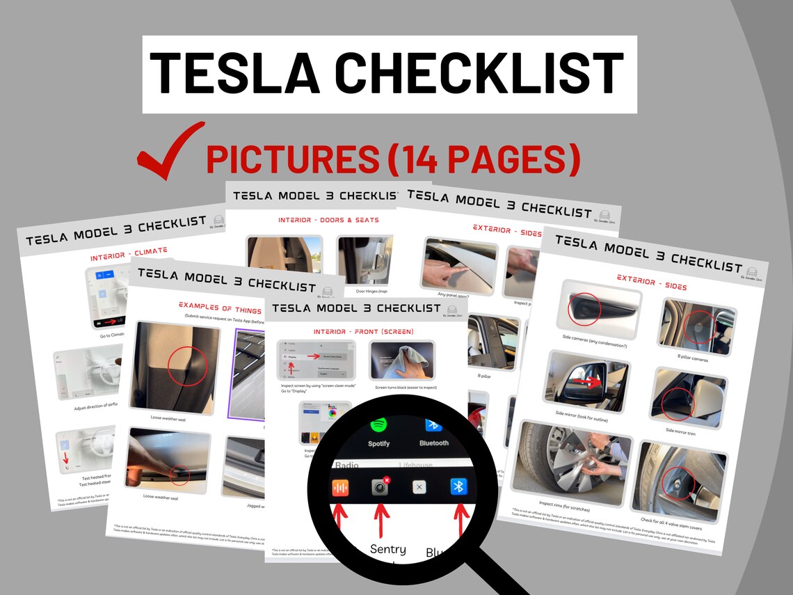 Tesla Model 3 Delivery Checklist 2024 - Etsy