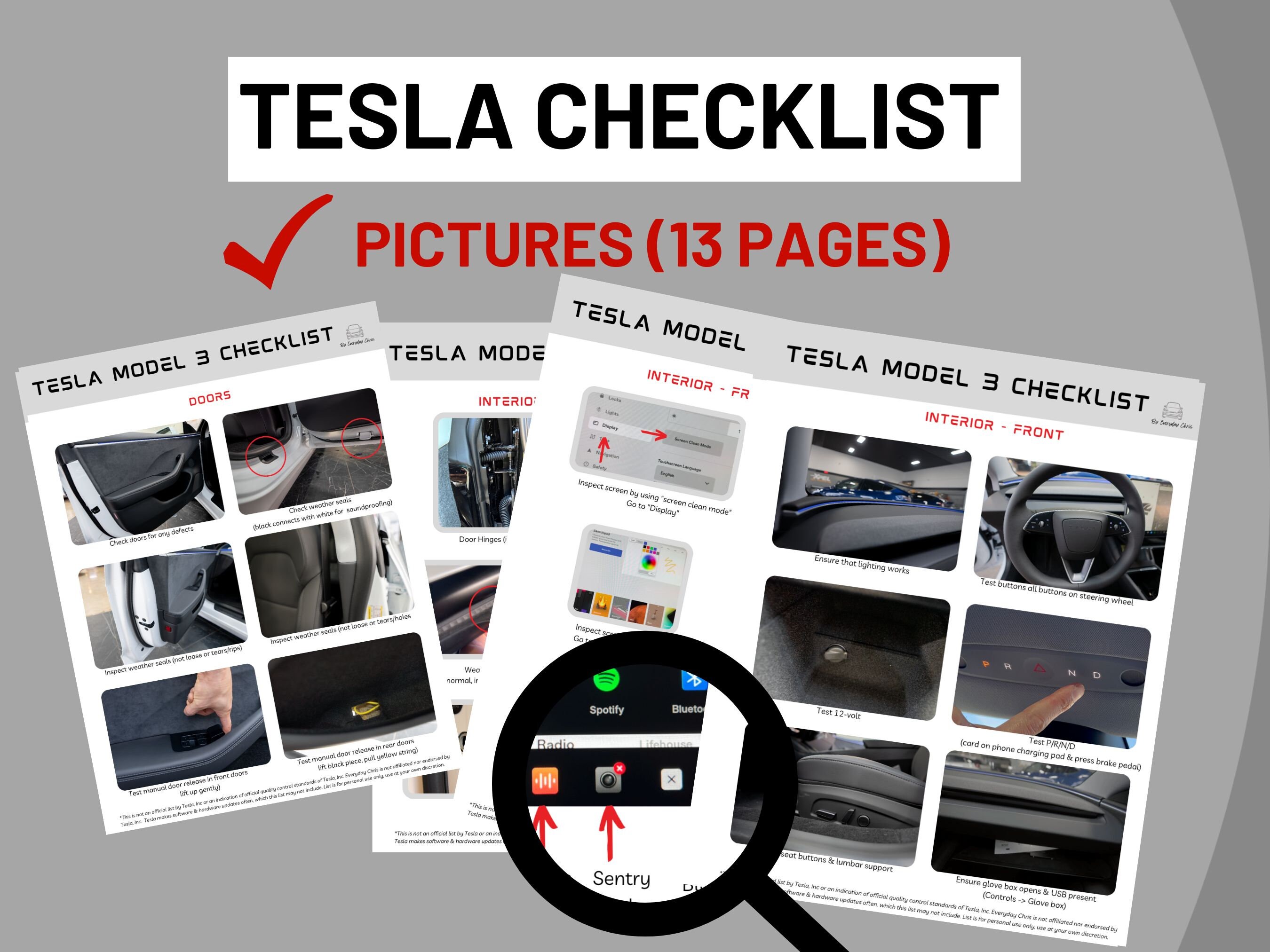 Tesla Model 3 Highland Delivery Unofficial Checklist (2025) - Etsy