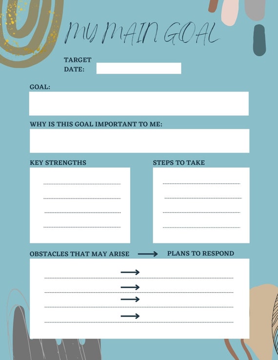 SMART Goal Planner Worksheet instant Download - Etsy