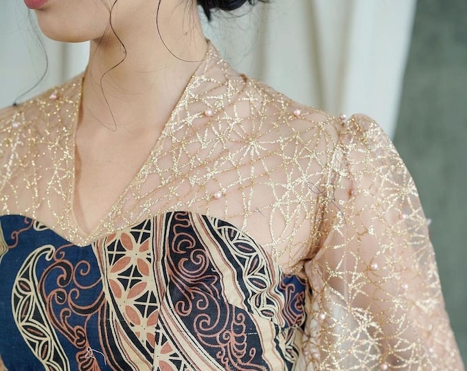 Indonesian Batik Dress, Modern Batik Dress, Pencil Dress With V Neck ...