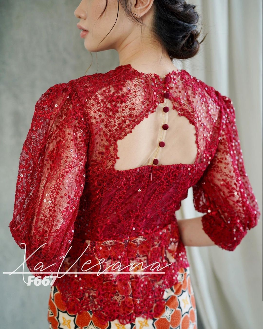 Kebaya Modern, Mid Century Dress, Custom Red Dress, Custom Formal Event ...