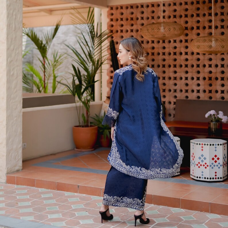 Batik Dress One Set, Loose Fit Batik, Batik Embossed Pattern, Outer ...