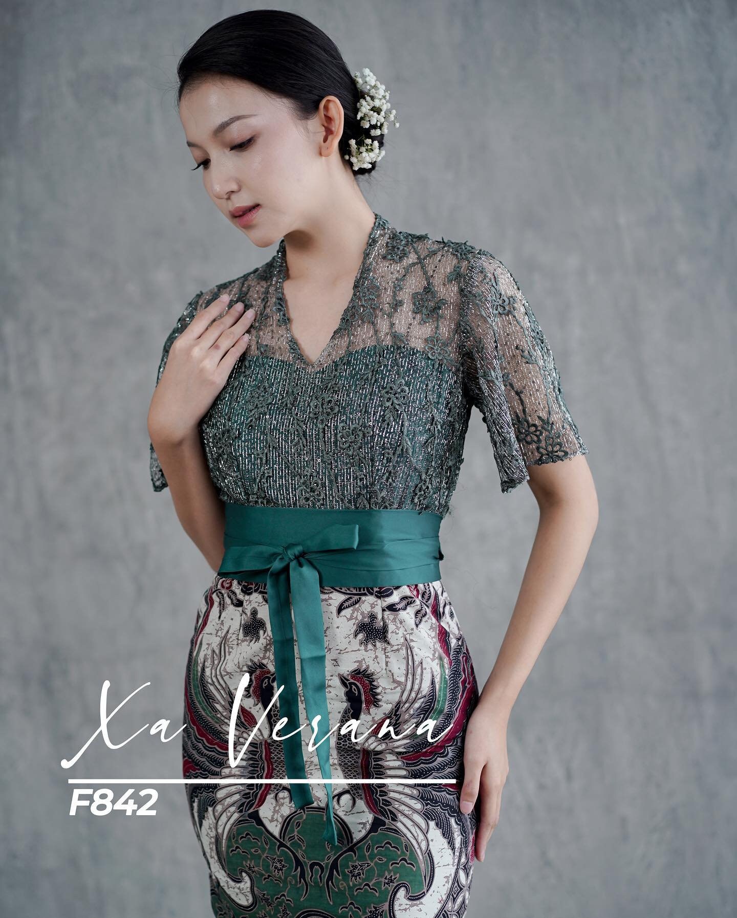 Kebaya Batik Indonesian Clothing Emerald Green Dress Premium - Etsy