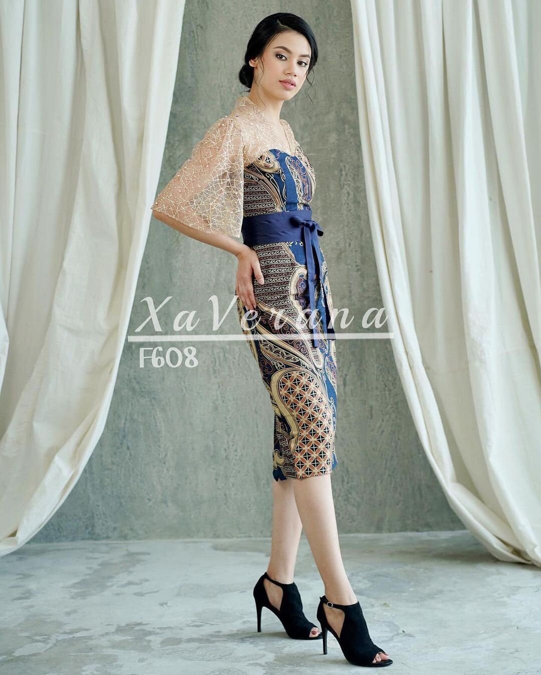 Indonesian Batik Dress, Modern Batik Dress, Pencil Dress With V Neck ...