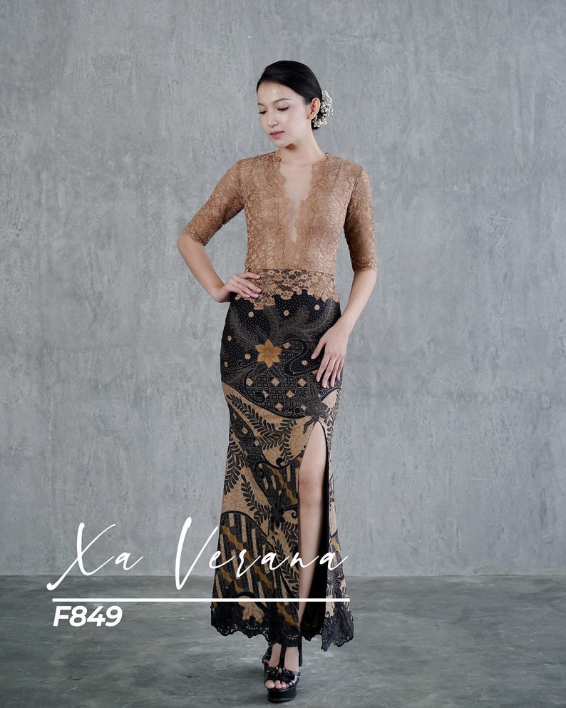 Kebaya Modern Indonesian Formal Dress Custom Brown - Etsy