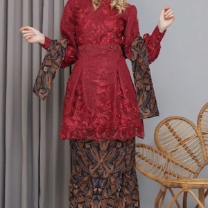 Kebaya Modern, Embroidery Kebaya, Custom Formal Event Dress, Custom ...