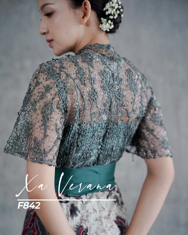 Kebaya Batik Indonesian Clothing Emerald Green Dress Premium - Etsy