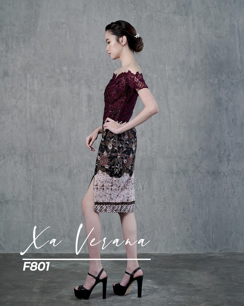 Kebaya Indonesia Modern off Shoulder Dress Women Red Dress - Etsy