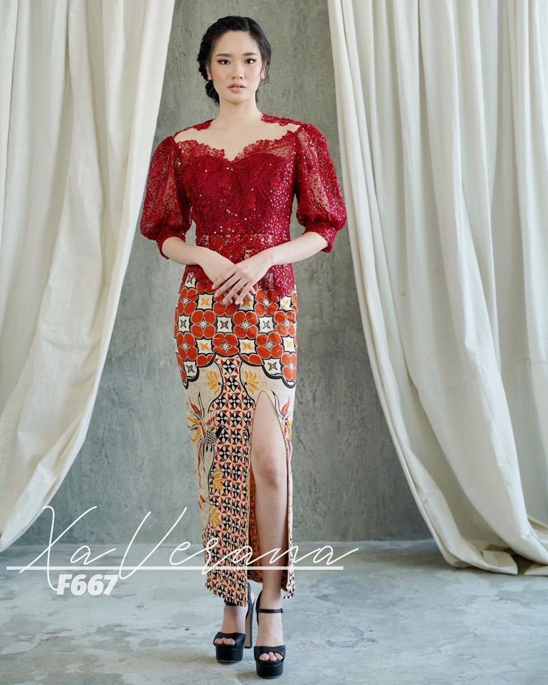 Kebaya Modern, Mid Century Dress, Custom Red Dress, Custom Formal Event ...