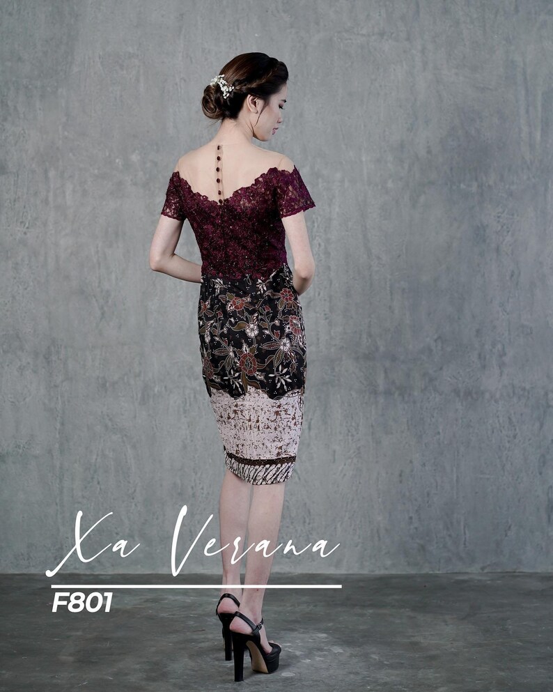 Kebaya Indonesia Modern off Shoulder Dress Women Red Dress - Etsy