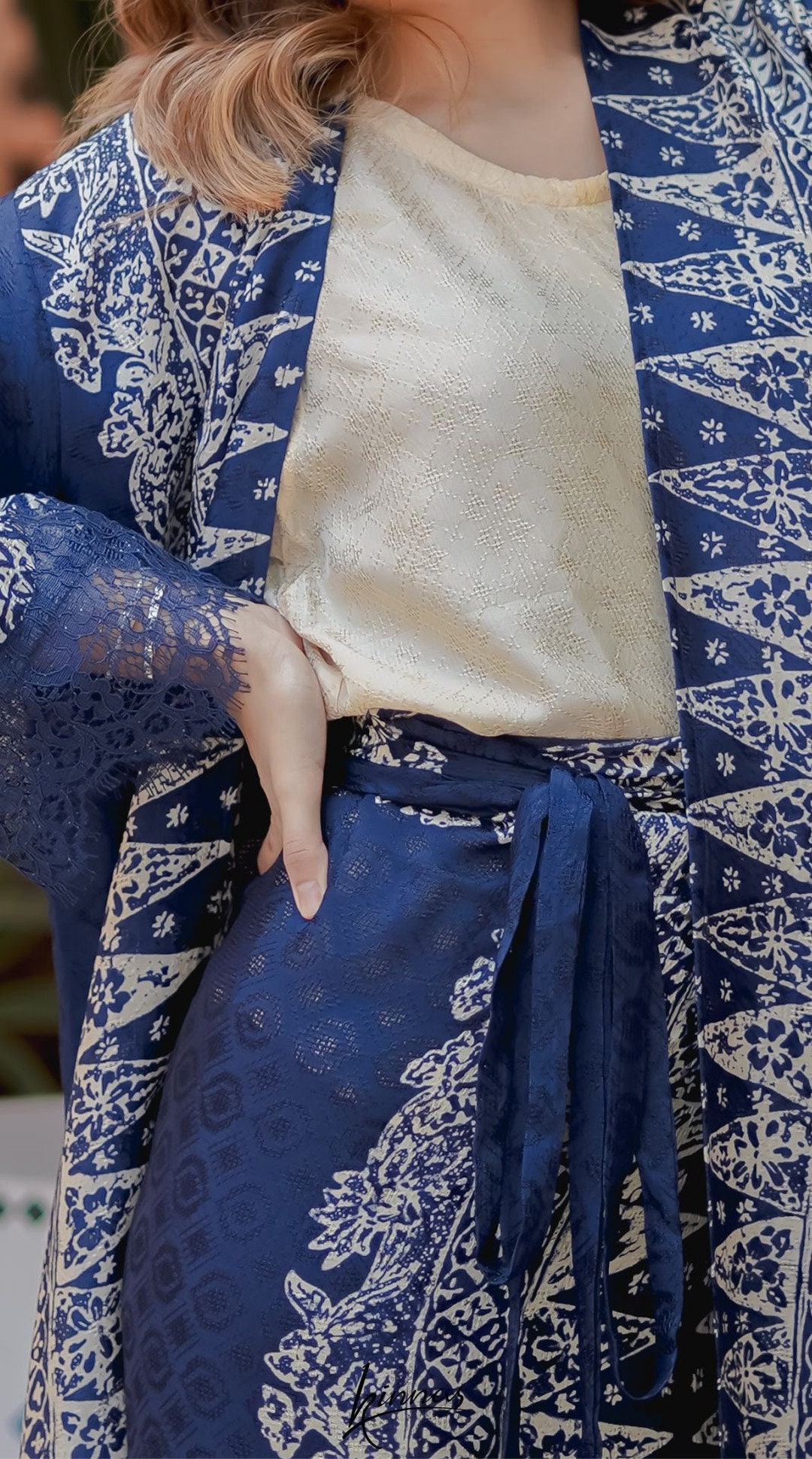 Batik Dress One Set, Loose Fit Batik, Batik Embossed Pattern, Outer ...