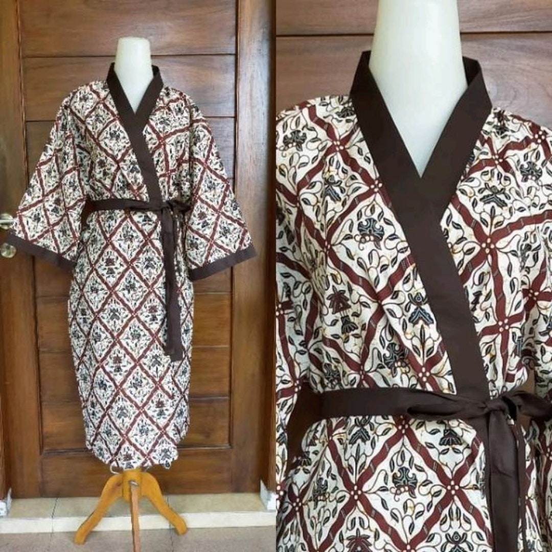 Batik Kimono Robe, Batik Sleep Wear, Unisex Kimono, Beach Cover Up ...