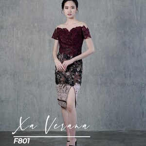 Kebaya Indonesia Modern, off Shoulder Dress, Women Red Dress ...