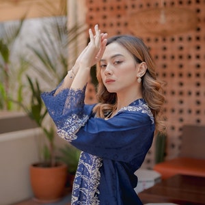 Batik Dress One Set, Loose Fit Batik, Batik Embossed Pattern, Outer ...