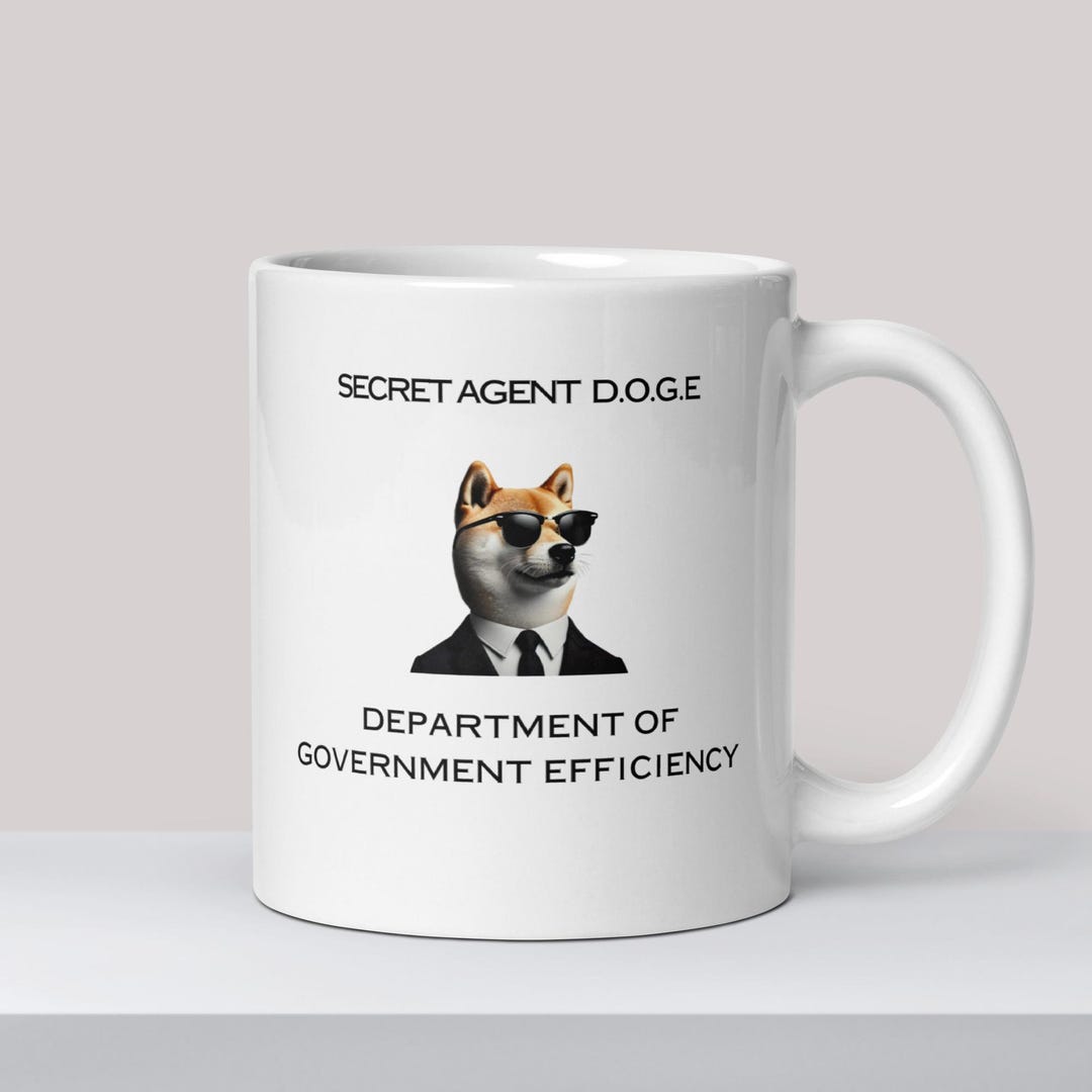 Secret Agent D.O.G.E Mug | Funny Doge Meme Coffee Cup | 11oz White ...