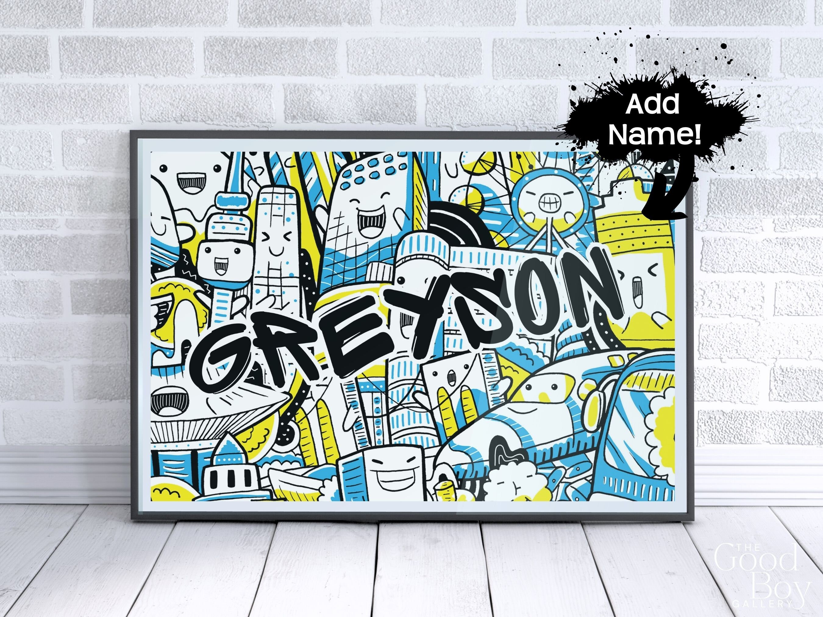 Custom Graffiti Childs Name Art Sign Canvas or Poster Print. - Etsy