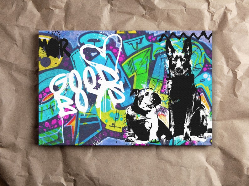 Custom Graffiti Art Portrait of Your Dog. Pop Art Graffiti Street Art ...