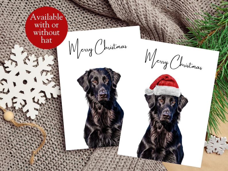 Custom Christmas Card of Pet. Simple Dog Holiday Card Made From Photo ...