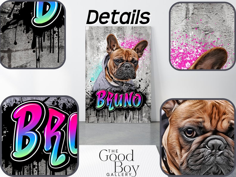 Custom Unique Portrait of Dog. Graffiti Street Art Design. Pet Portrait ...