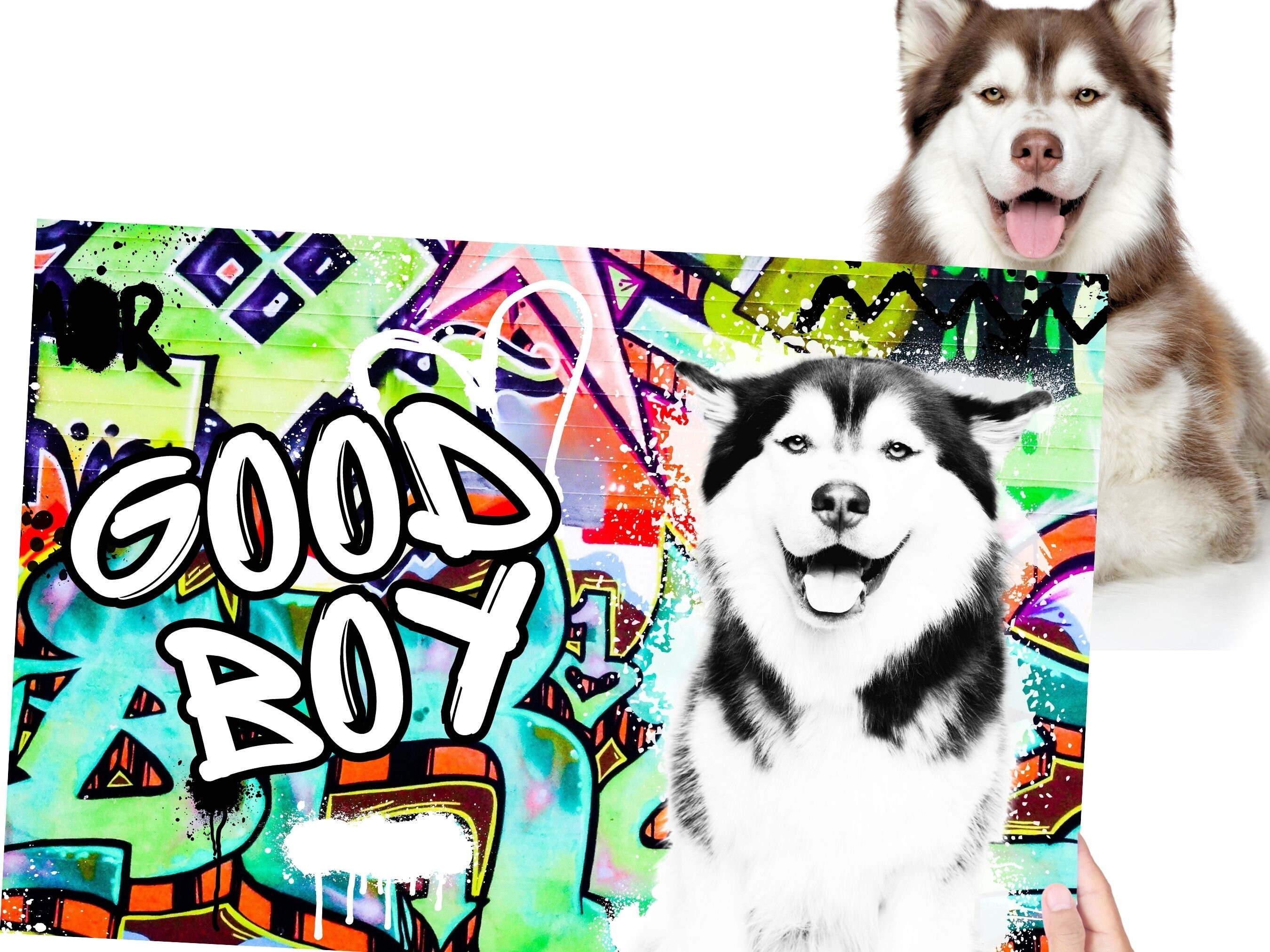 Custom Pet Portrait Graffiti Street Art Style. Made From Photo of Dog ...