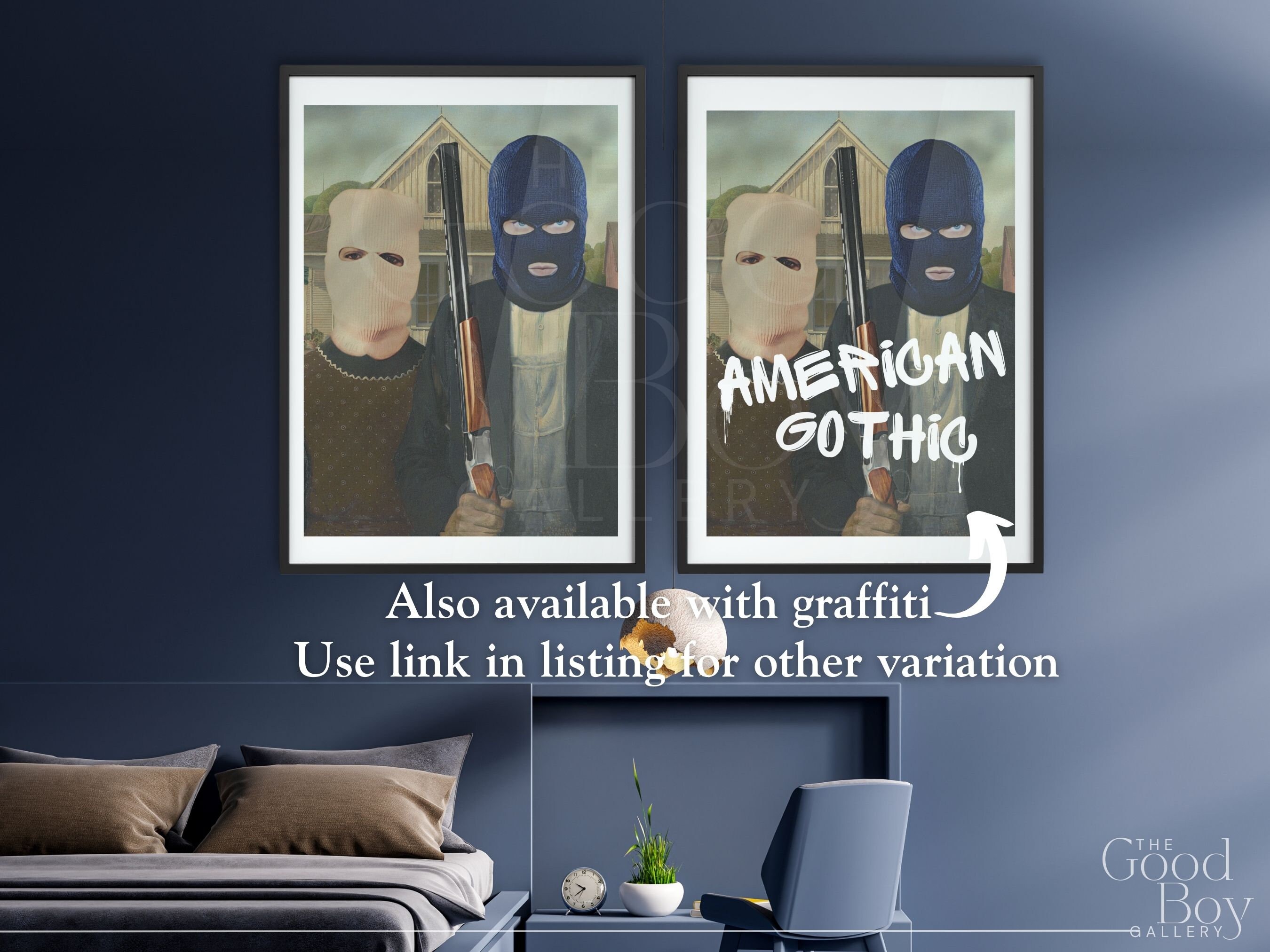Altered Art. American Gothic Modern Wall Art. Dark Academia Street Art ...