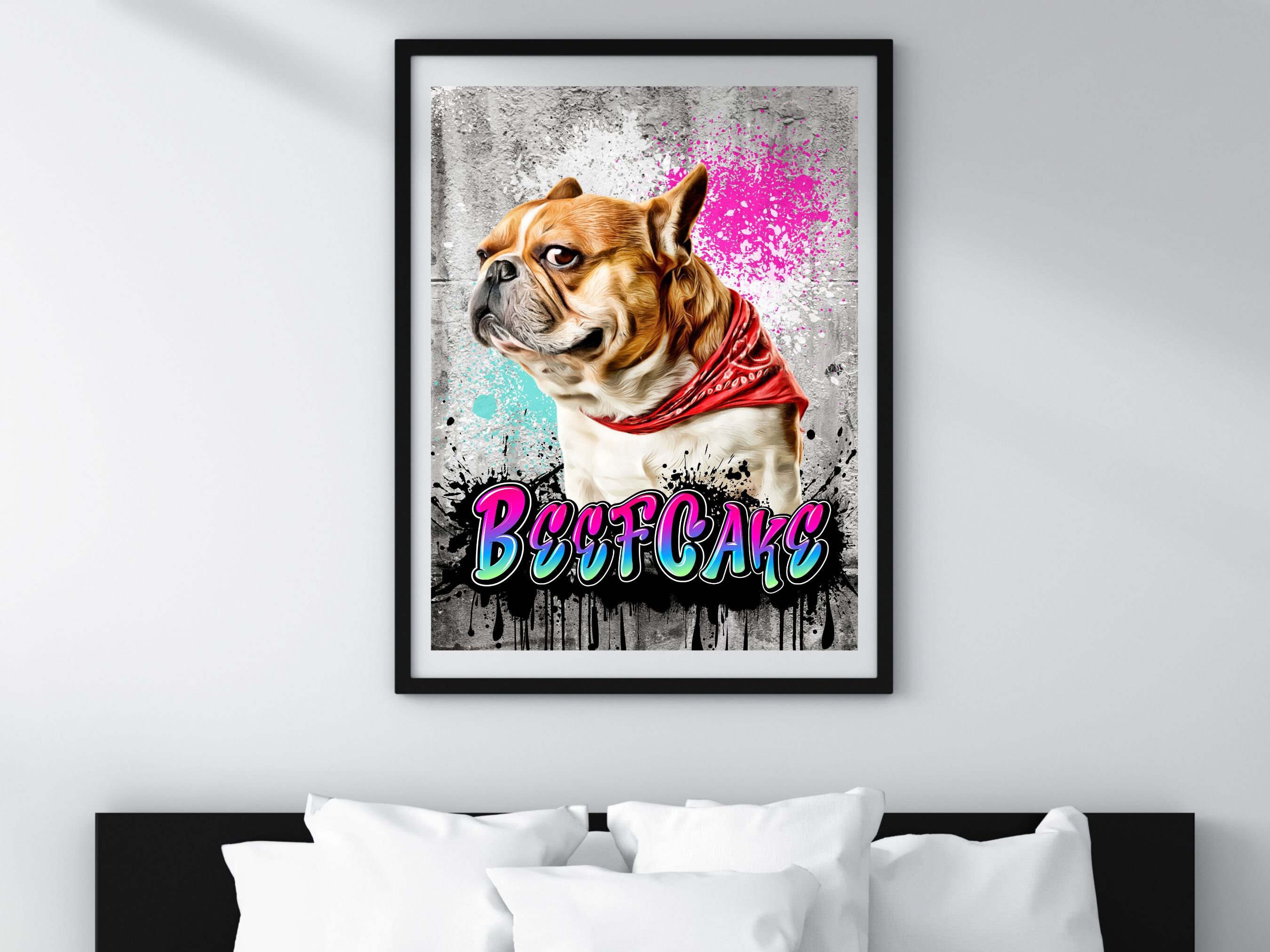 Custom Unique Portrait of Dog. Graffiti Street Art Design. Pet Portrait ...