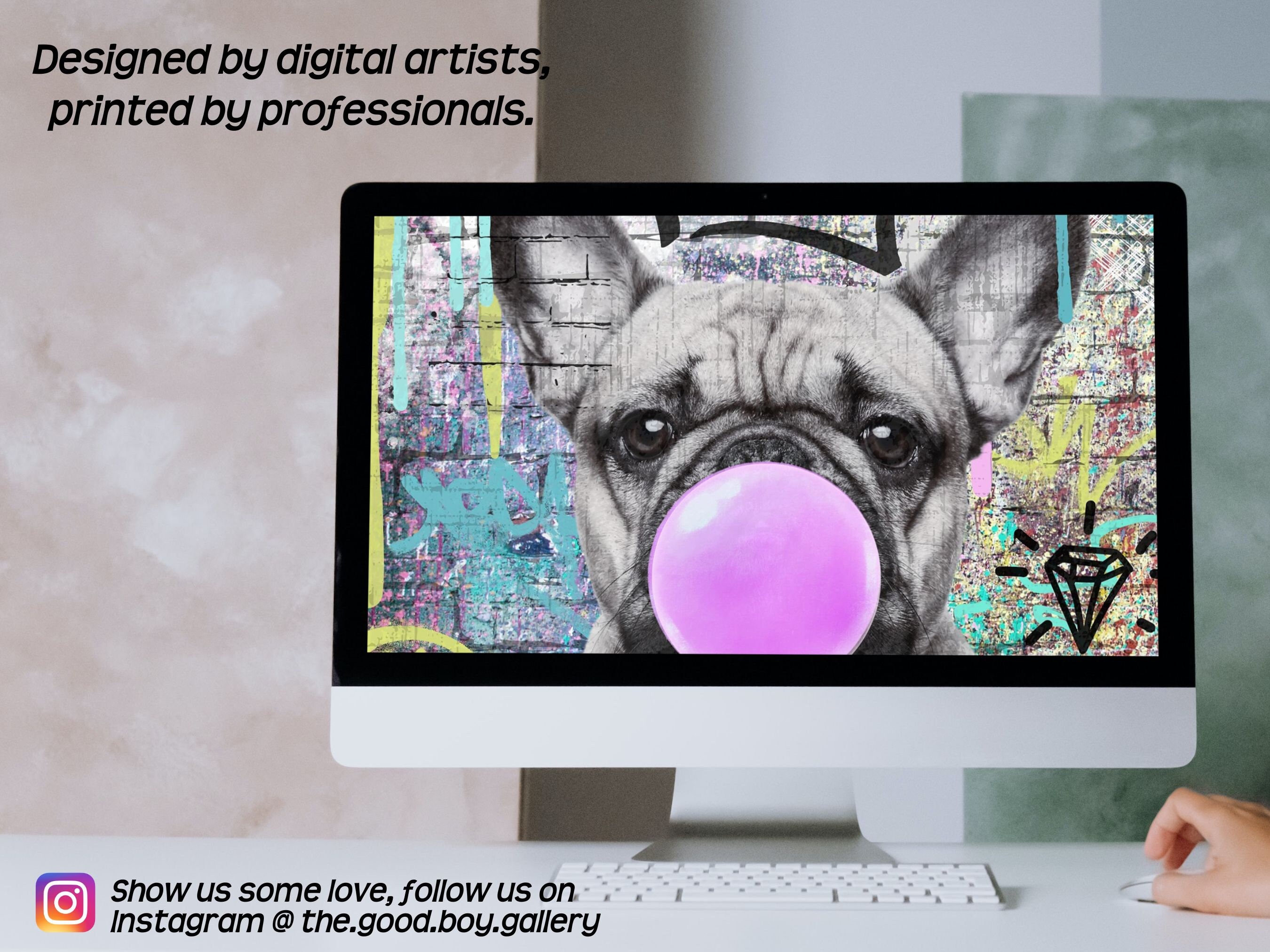 Custom Street Art Pet Portrait, From Photo. Great Dane Bubble Gum Pop ...
