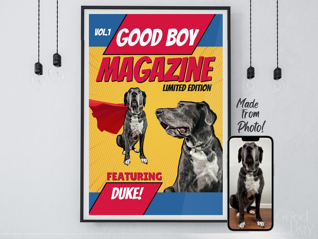 Funny Magazine Cover Pet Portrait Made From Photo. Custom Comic Book ...