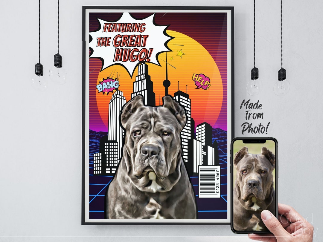 Magazine Cover Pop Art Pet Portrait From Photo of Your Dog. Custom ...