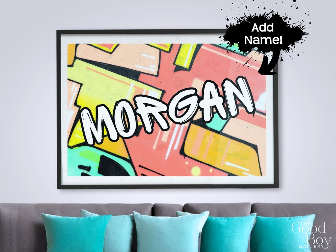Custom Graffiti Wall Art Name Sign. Colorful Street Art Print ...
