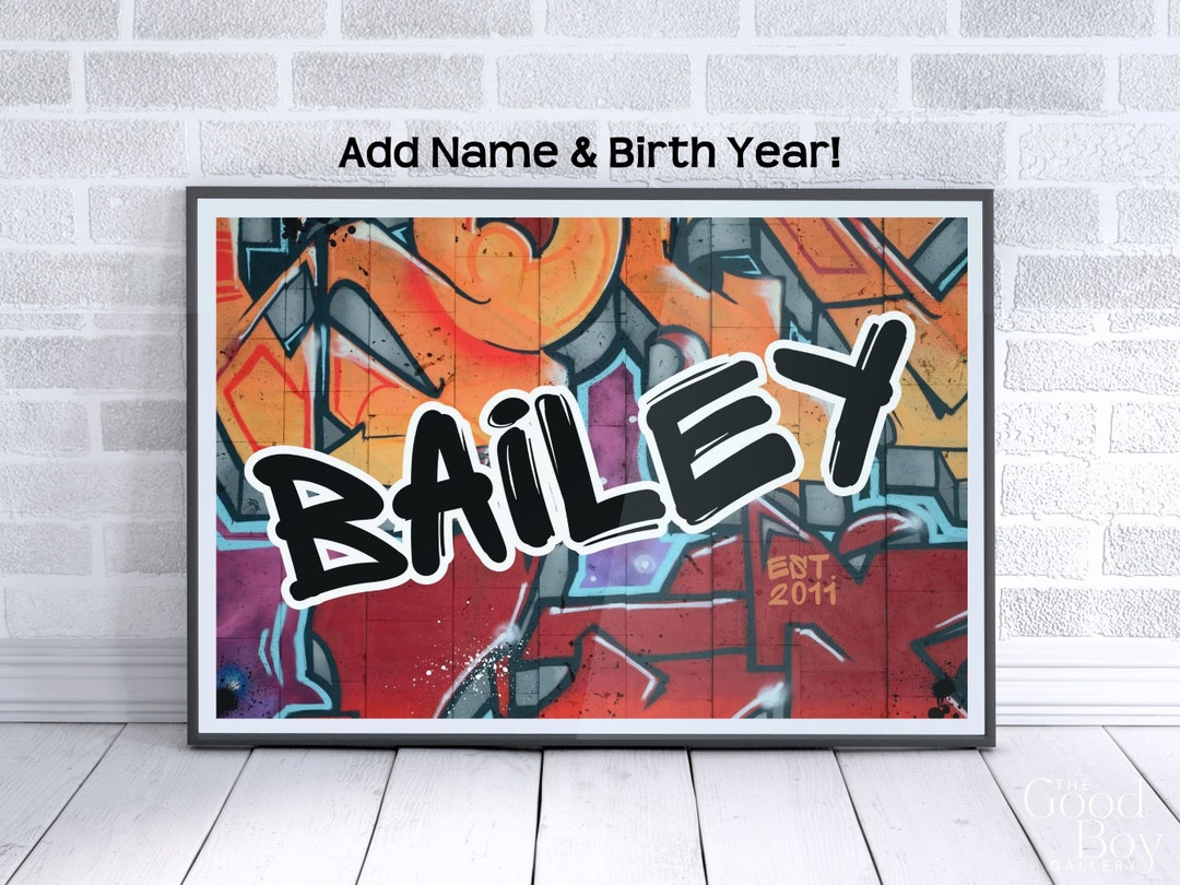 Custom Graffiti Name Wall Art Sign, Canvas or Poster Print ...