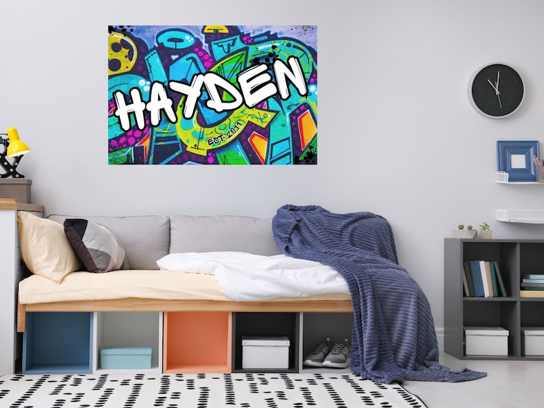 Custom Graffiti Name Wall Art Sign. Colorful Custom Graffiti Art Print ...