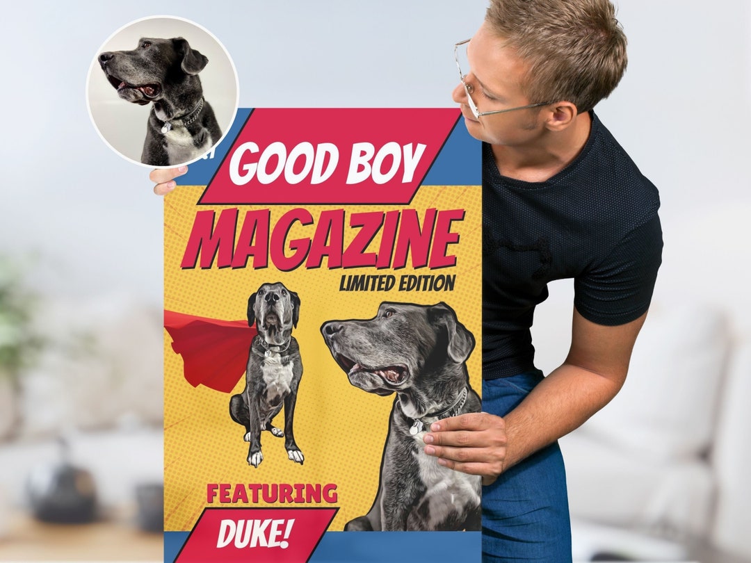 Custom Comic Book Dog Portrait Canvas or Poster. Design Made From Photo ...