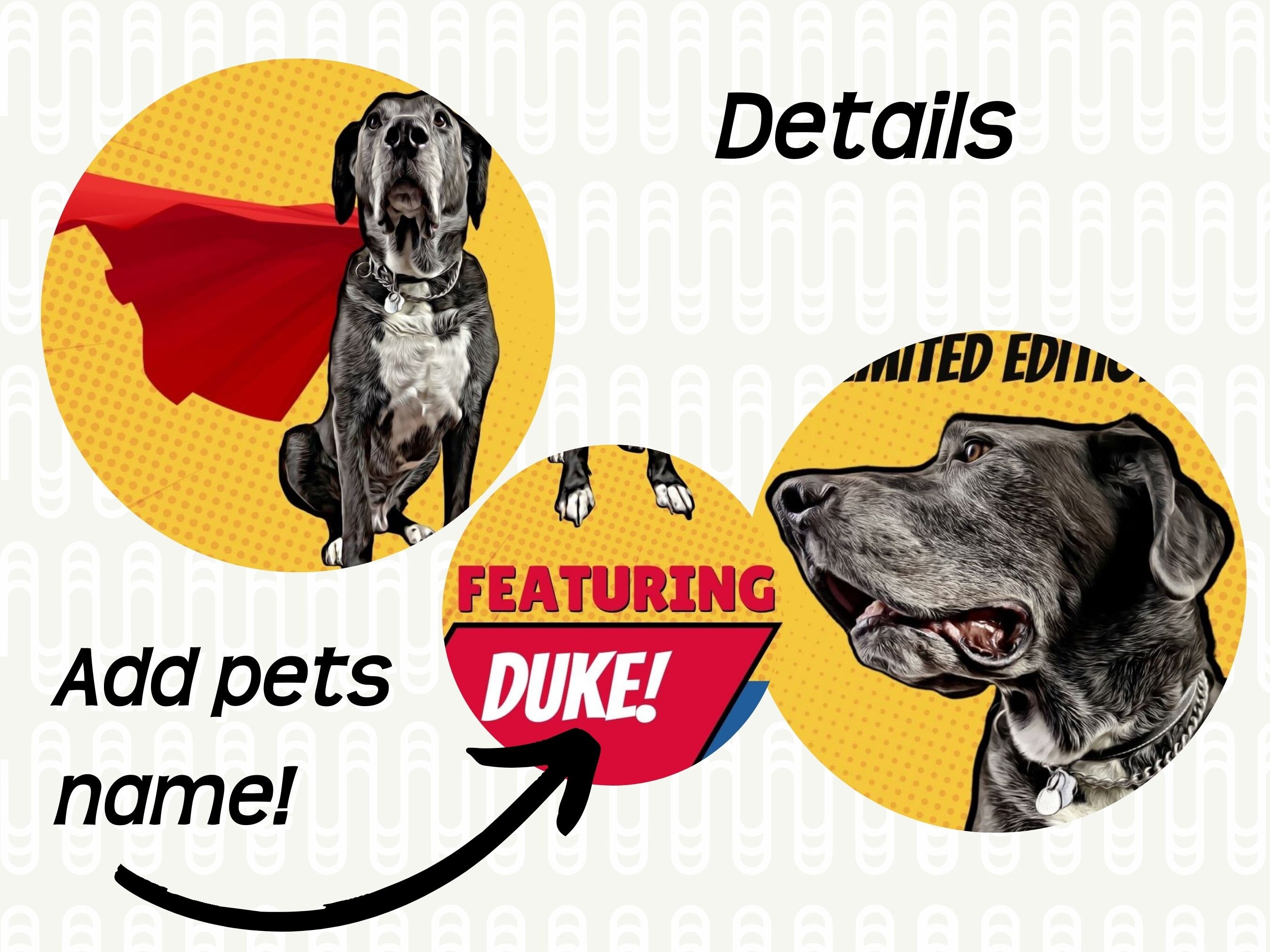 Custom Comic Book Dog Portrait Canvas or Poster. Design Made From Photo ...