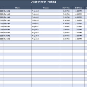 Freelance Monthly Hour Tracker With Timesheet Report Microsoft Excel ...