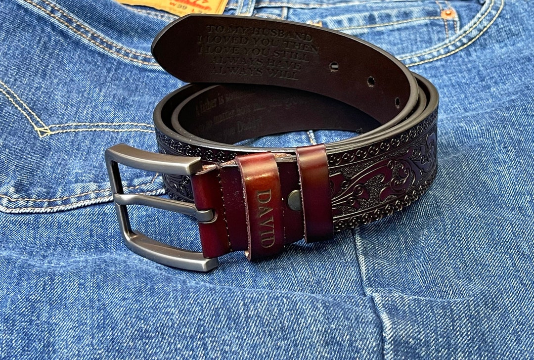 Leather Belt, Personalized Gift, Custom Leather Belt, Engraving Belt ...