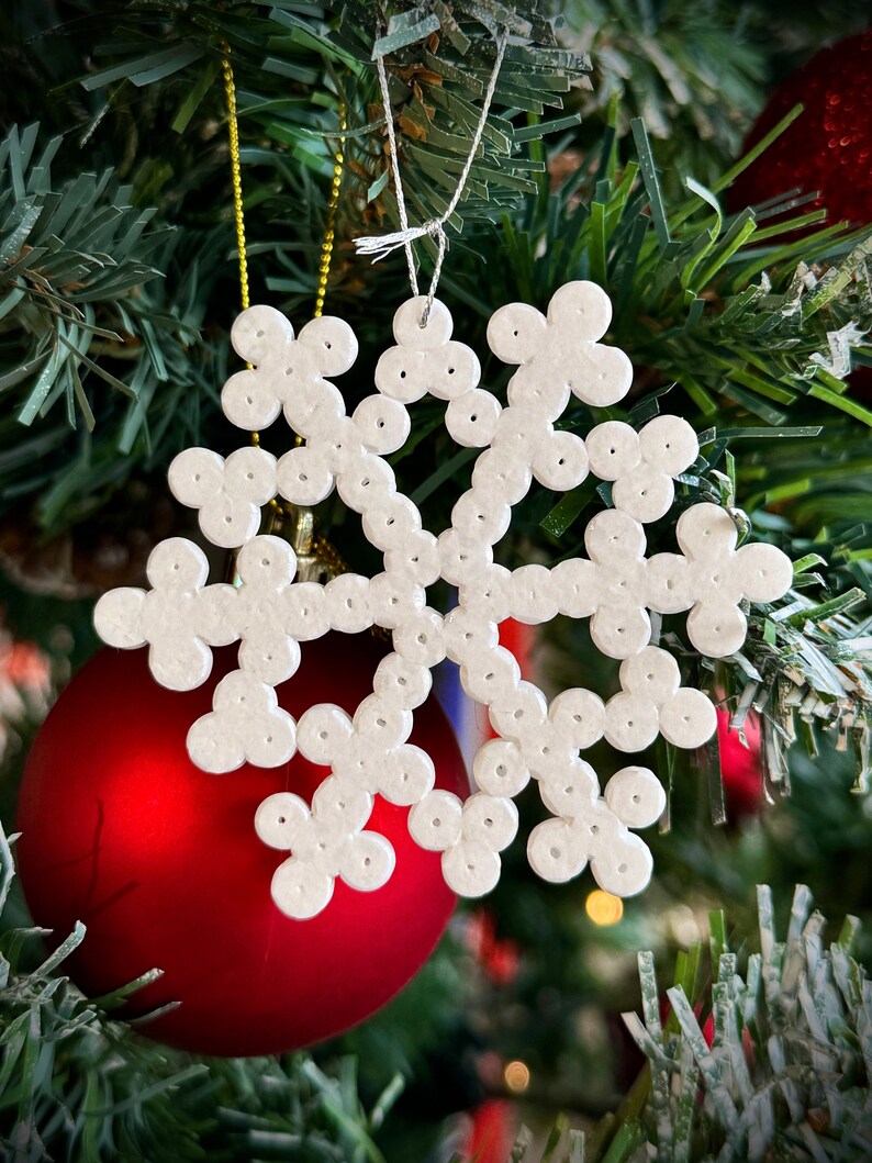 Snowflake Christmas Decoration Set - 4 Patterns - Hama/perler Beads ...