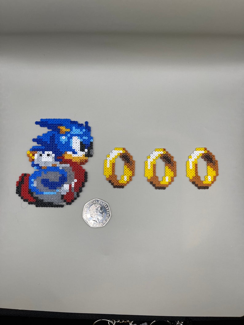 Sonic the Hedgehog & Gold Ring Fridge Magnet/keyring/wall Decoration ...