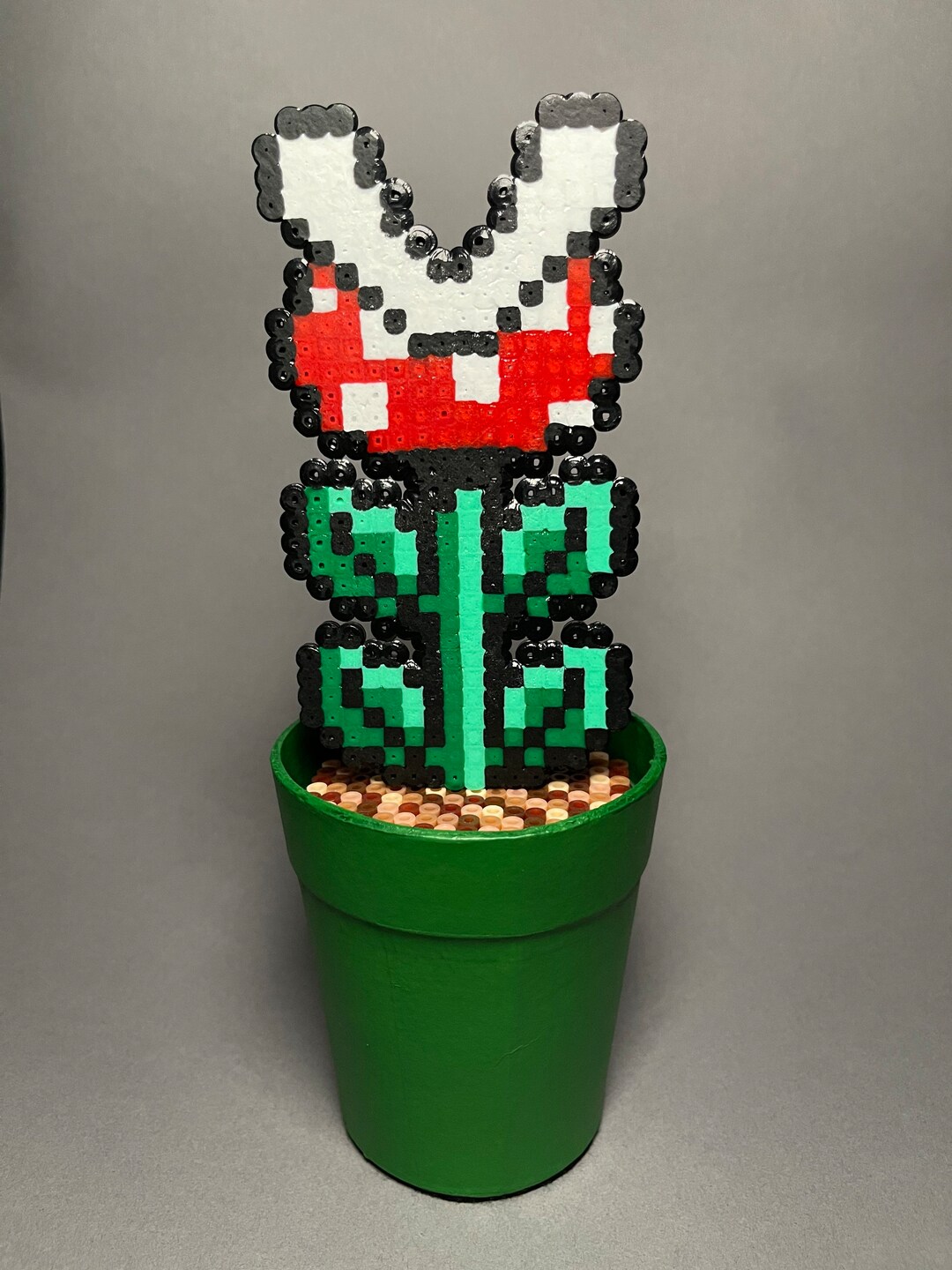 Mario Piranha Plant Made With Hama/perler Beads Model - Etsy