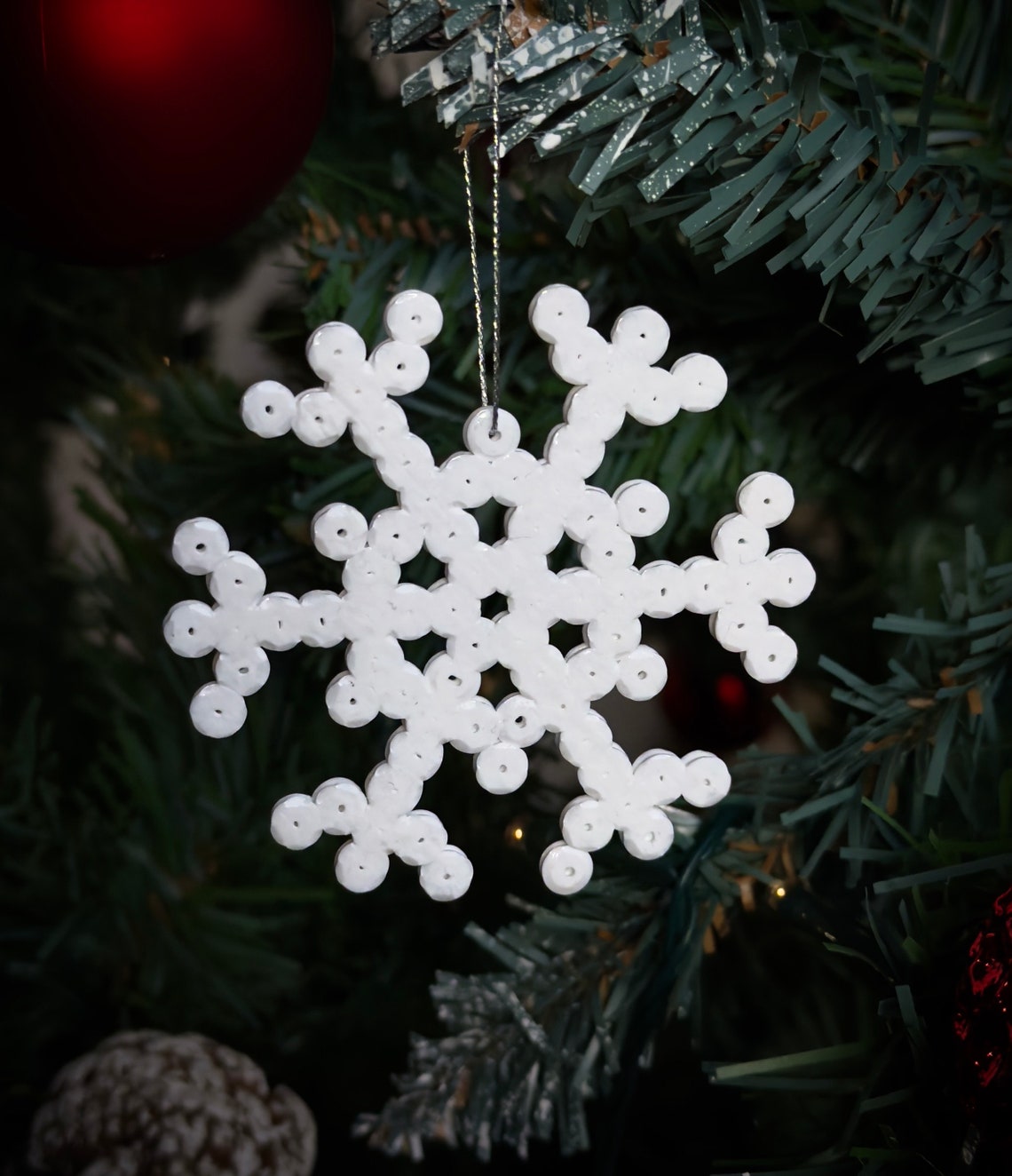Snowflake Christmas Decoration Set - 4 Patterns - Hama/perler Beads ...