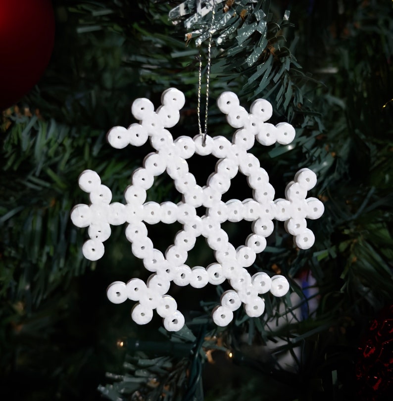Snowflake Christmas Decoration Set - 4 Patterns - Hama/perler Beads ...