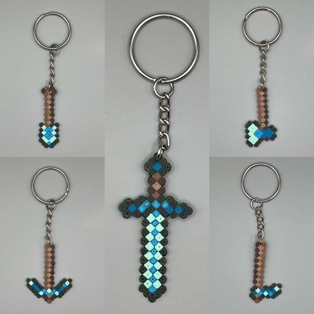 Minecraft Tools Keyrings Hama Beads/perler Beads - Etsy