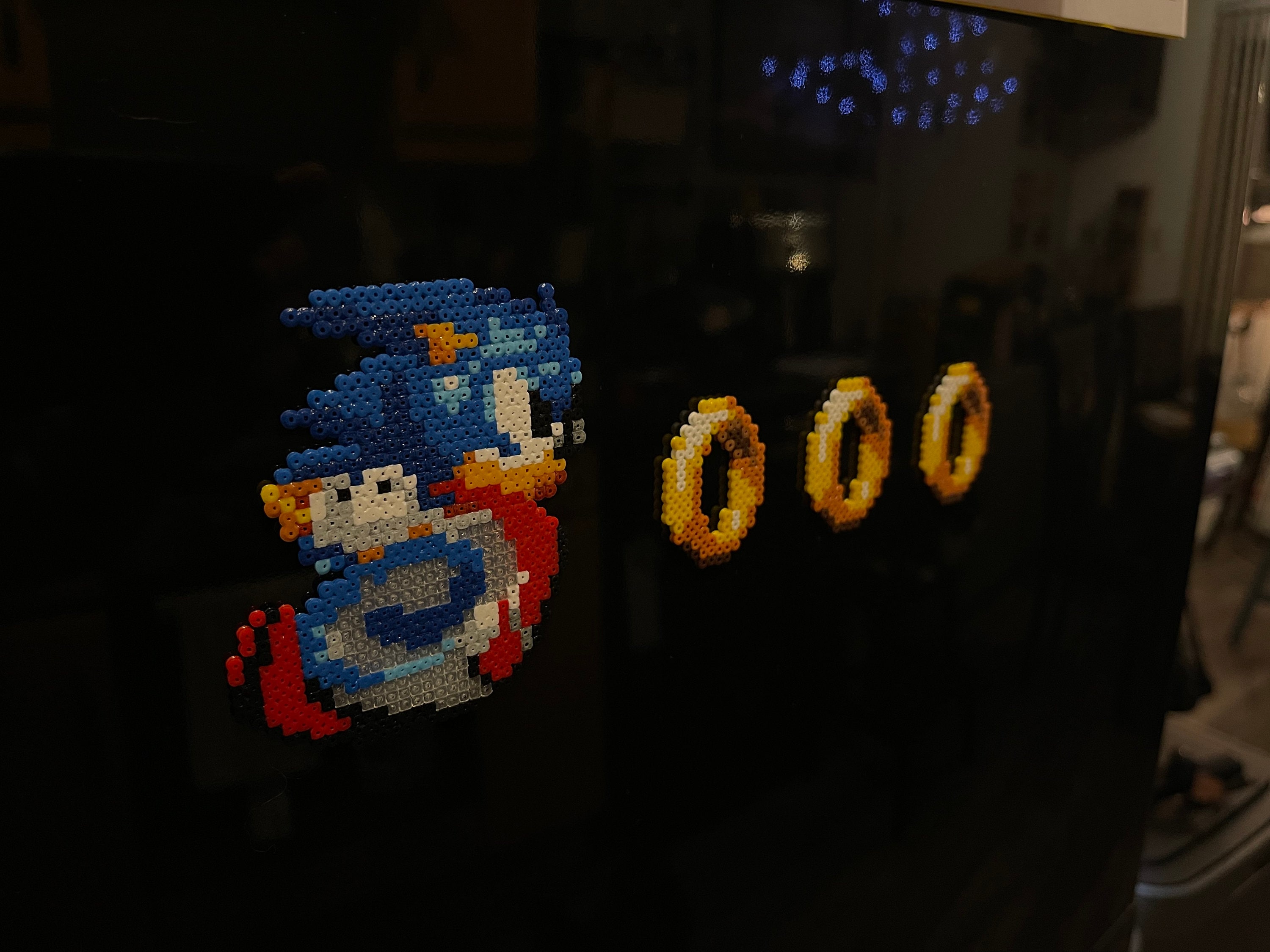 Sonic the Hedgehog & Gold Ring Fridge Magnet/keyring/wall Decoration ...