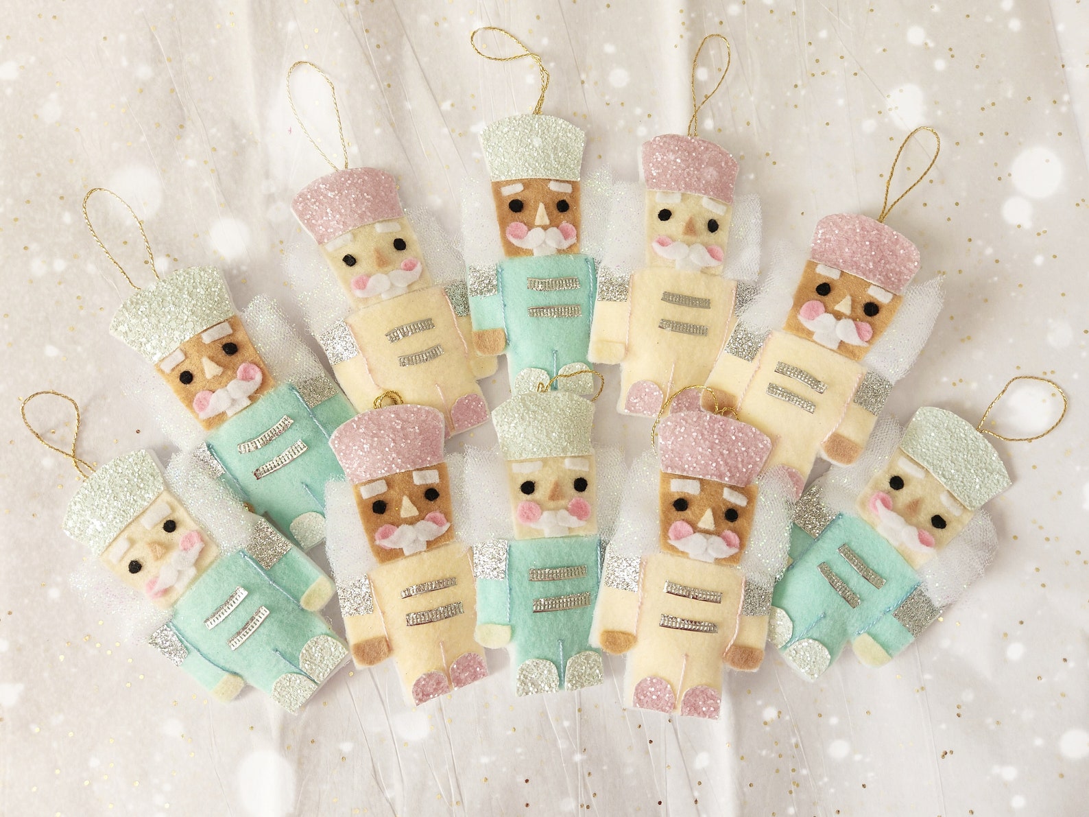 Felt Nutcracker Ornament, Christmas Ornament, Pastel Nutcrackers ...