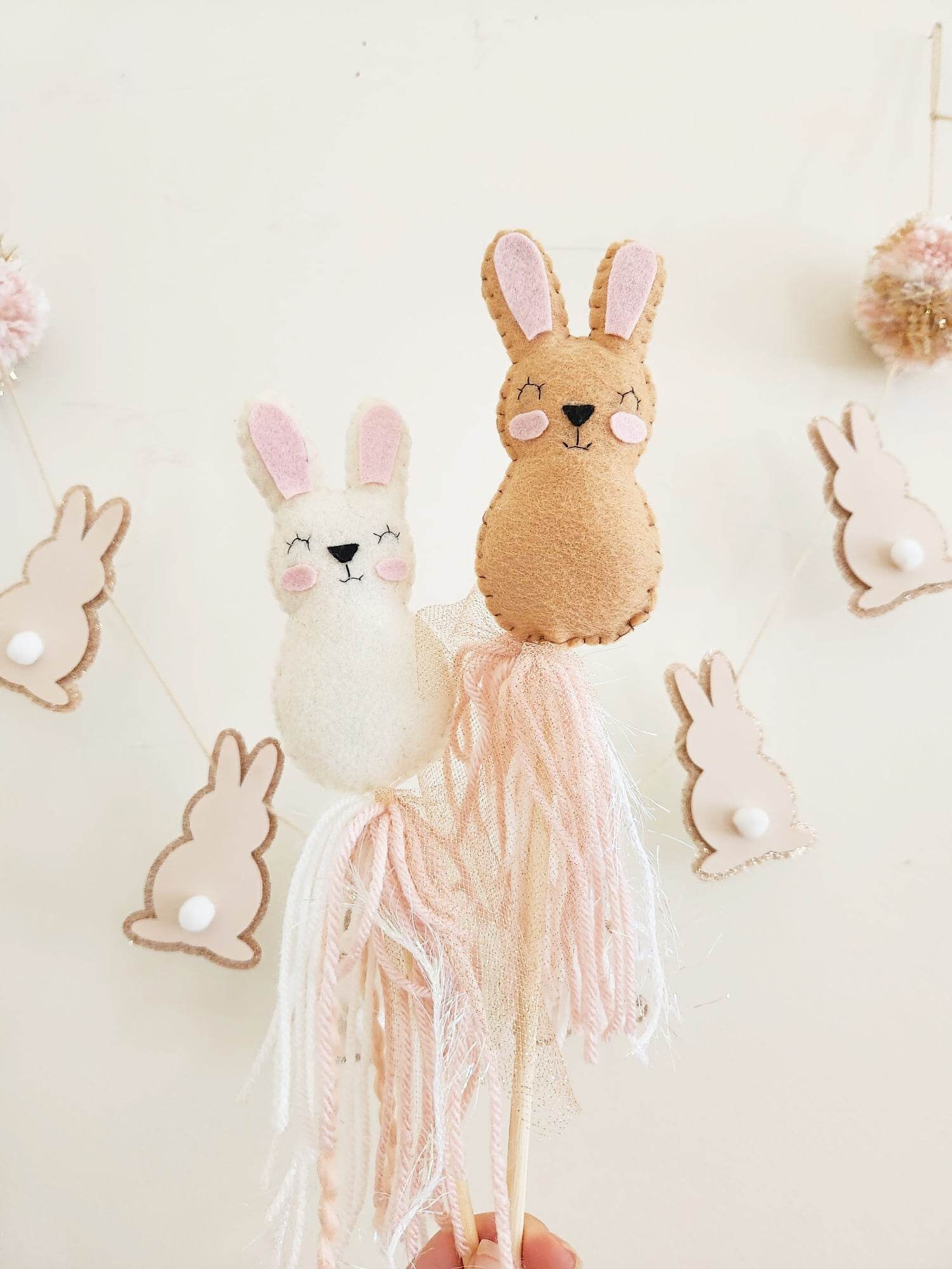 Bunny Wands, Easter Wands, Felt Wands, Spring Wands, Pretend Play Felt ...