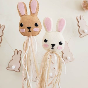 Bunny Wand, Easter Wand, Spring Basket Wands, Pretend Play Wands, Felt ...