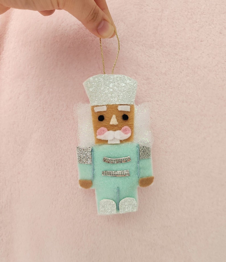 Felt Nutcracker Ornament, Christmas Ornament, Pastel Nutcrackers ...